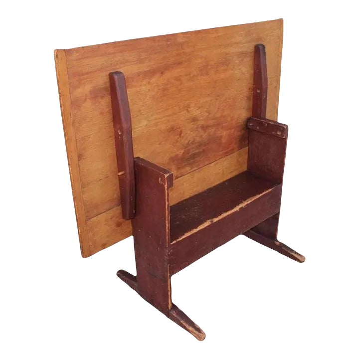 18th Century Original Red Painted Hutch Table | Chairish