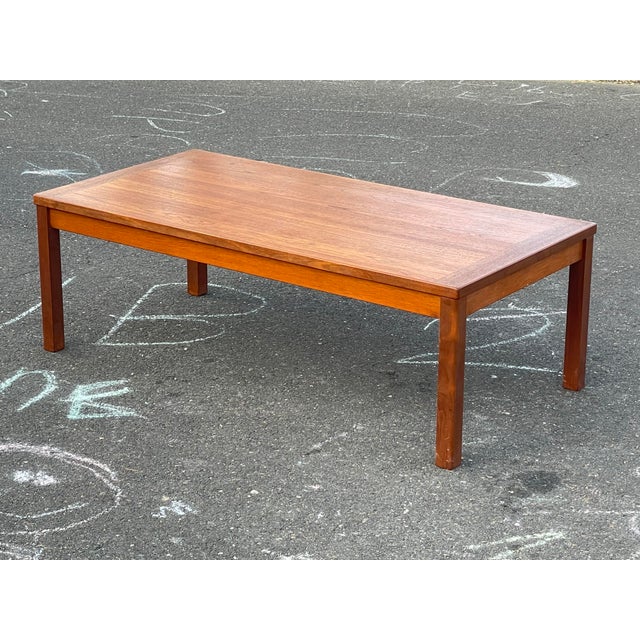 Vintage Teak Oversized Rectangular Scandinavian Coffee Table | Chairish