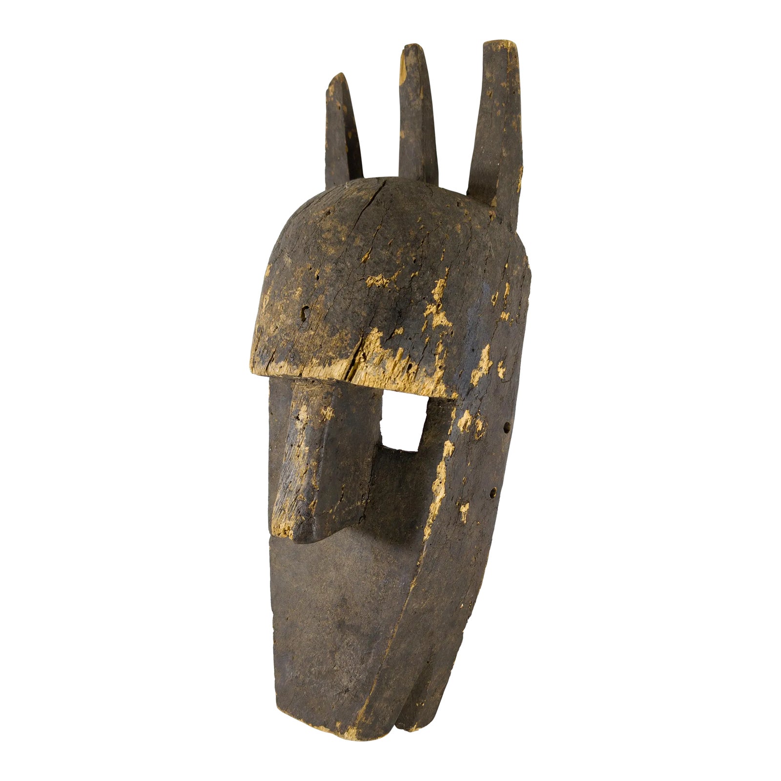 1970's African Tribal Carved Wood Bamana Bambara Kore Mask | Chairish