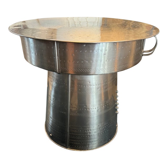 Metal Drum Table by Interlude Home | Chairish