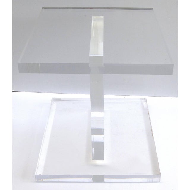 Custom Lucite Side Table With Removable Black Acrylic Sleeve | Chairish