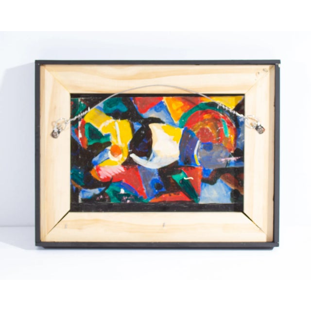 Oil on Board Abstract Painting by Peter Bruning | Chairish