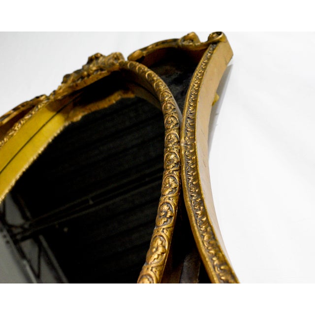 Vintage French Rococo Decorative Gold Oval Wall Mirror | Chairish