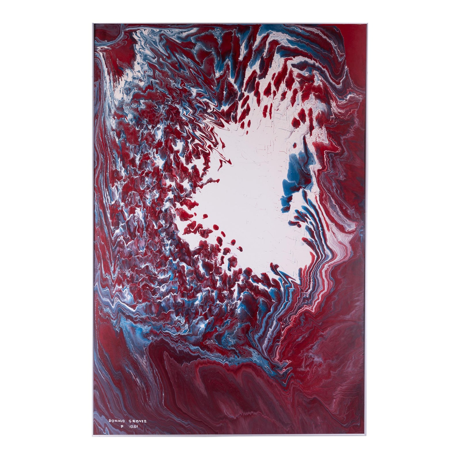 Donald Groves Large Scale Abstract Oil Painting - "Red Flow ...