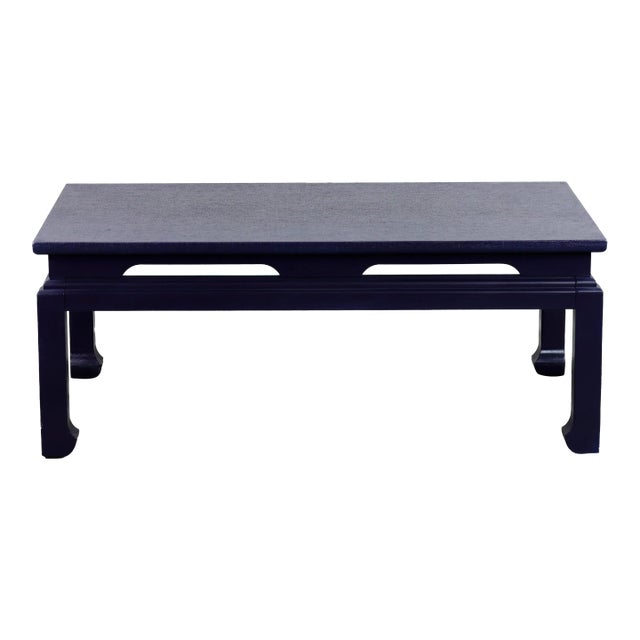 Carl Springer Style Blue Raffia Coffee Table | Chairish