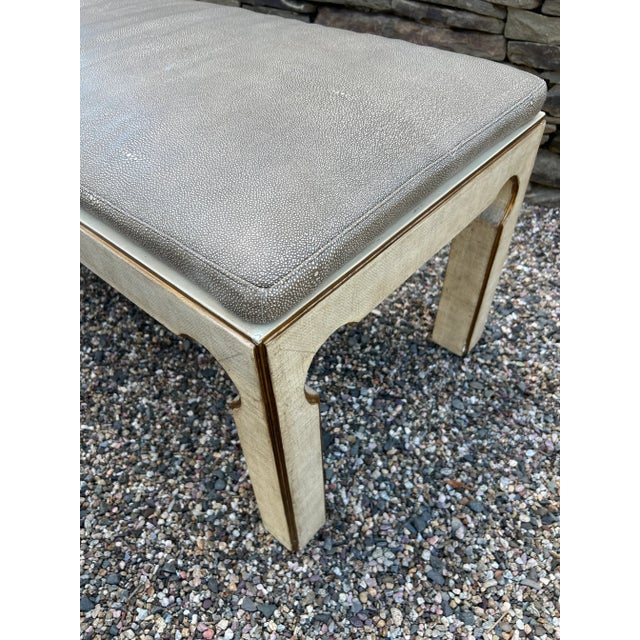 Pair of Baker Furniture Wood and Leather Benches | Chairish