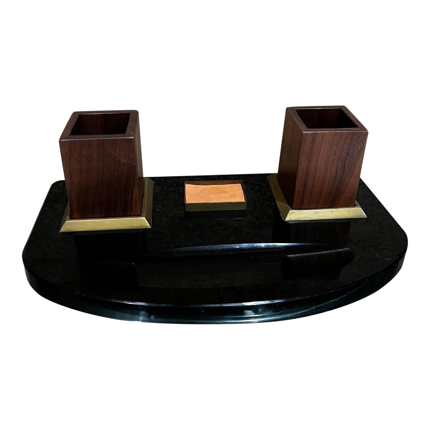 1970s Modern Elegance Pen Holder Desk Set | Chairish