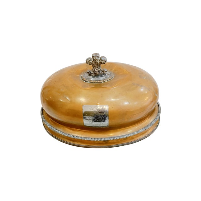 Large 1930s Copper Meat Dome / Cloche With Prince of Wales Iconography ...