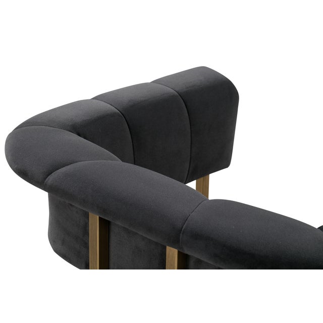 Astrid Grey Velvet Chair | Chairish