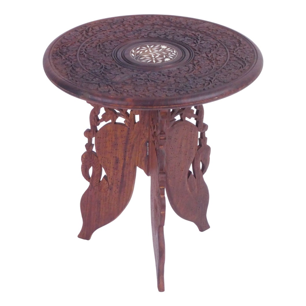 Vintage Anglo-Indian Foldable Wooden Table, 1920s | Chairish