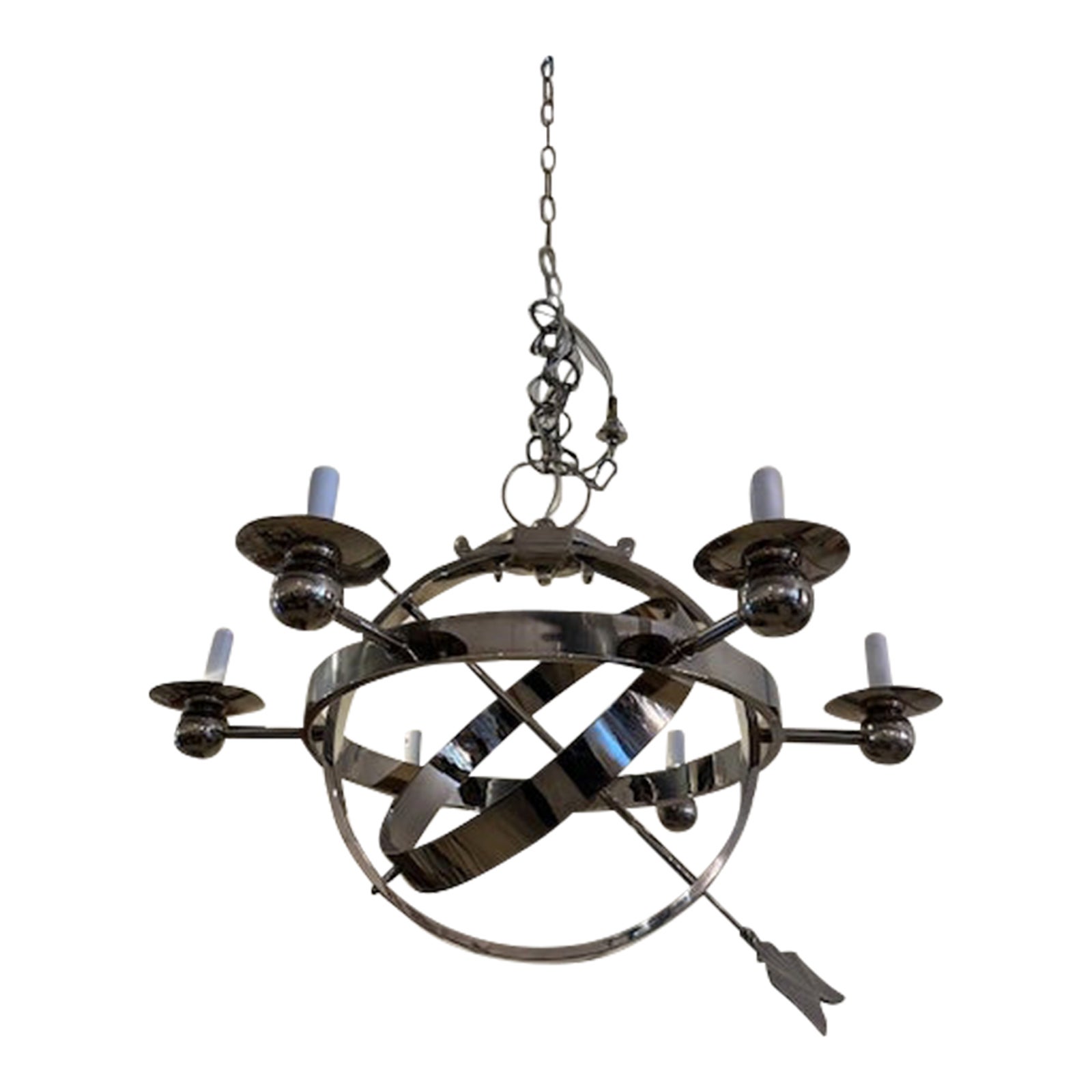 Eric Cohler Visual Comfort Armillary Chandelier | Chairish