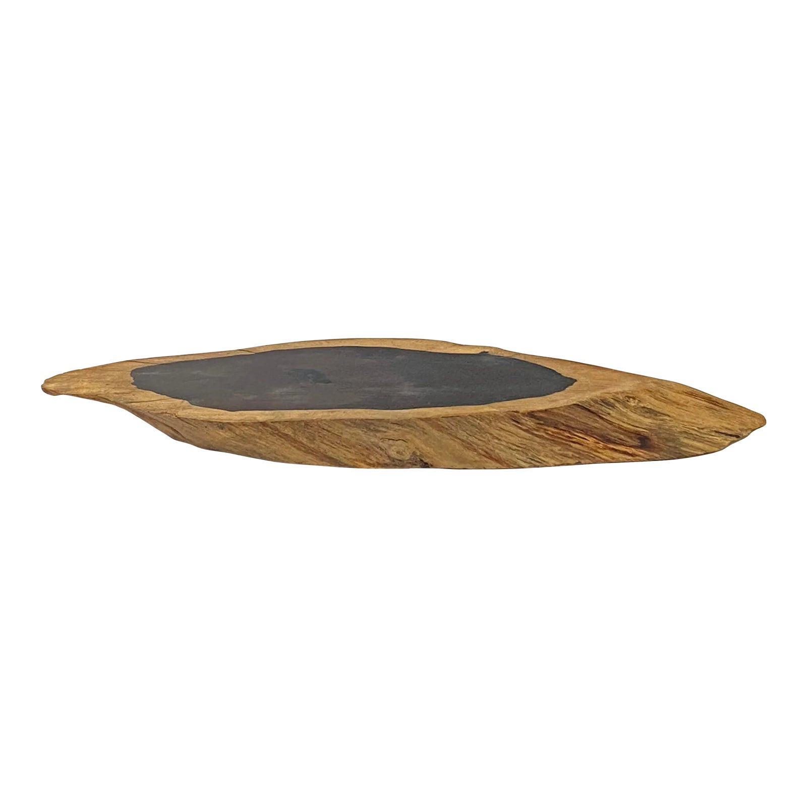 12" Natural Brown Wood Irregular Oval Shape Table Top Stand Riser ...