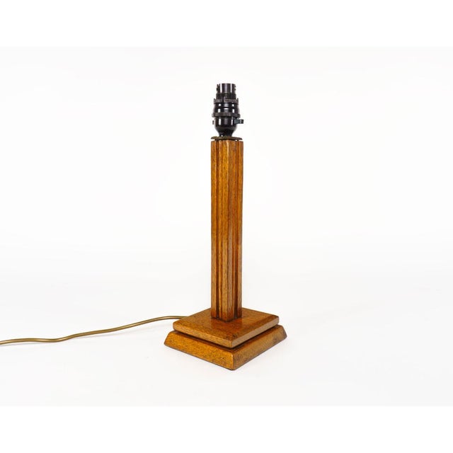 Art Deco British Oak Table Lamp, 1930s | Chairish