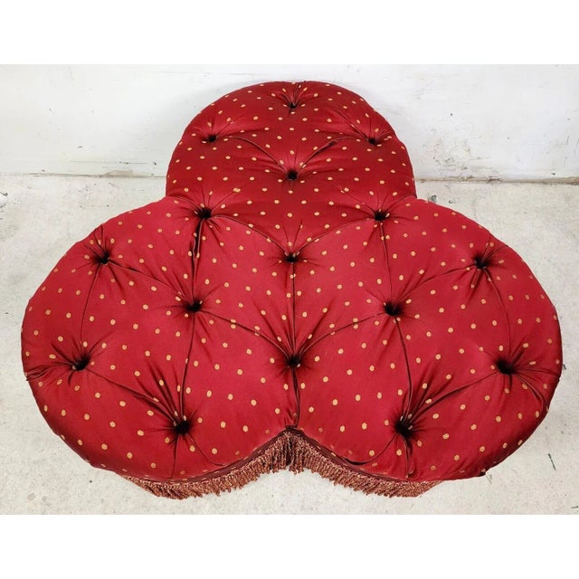 Clover Ottoman Pouf Tufted Hollywood Regency | Chairish