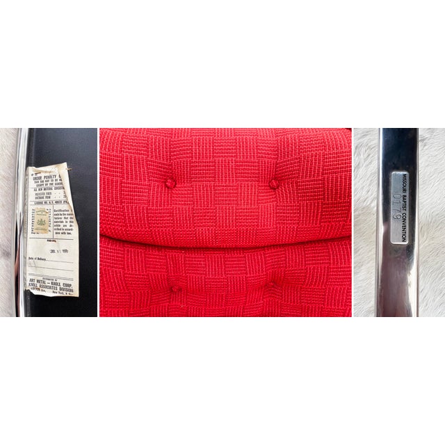 Mid Century Vintage 1970 Red Textile Knoll Executive Office Chair ...