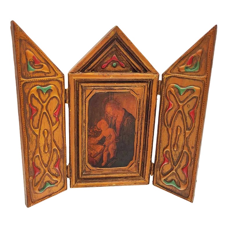 Vintage Wooden Triptych, 1950s-1970s | Chairish