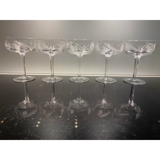 Set of 5 Vintage Rogaska Crystal Champagne Tall Sherbet / Coupes Design ...