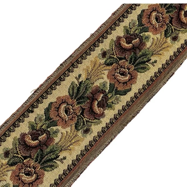 1980s Floral Tapestry Border Fabric- 2 Yards | Chairish