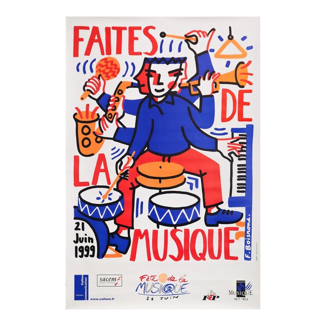 1999 French Festival Poster, "Faites De La Musique" (Make Music) | Chairish