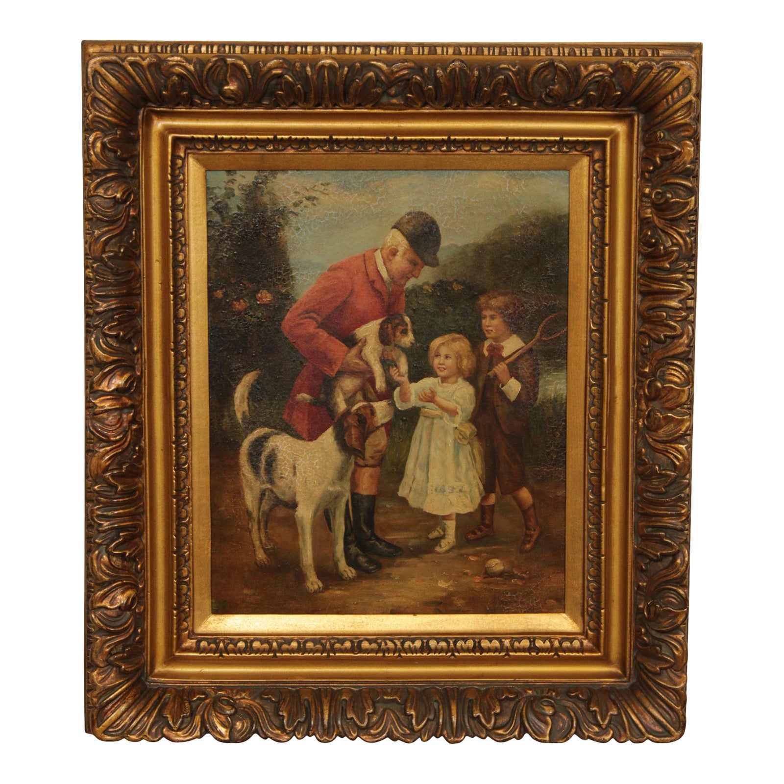 Arthur J. Elsley Reproduction Oil Painting, 'The Huntsman's Pet' | Chairish