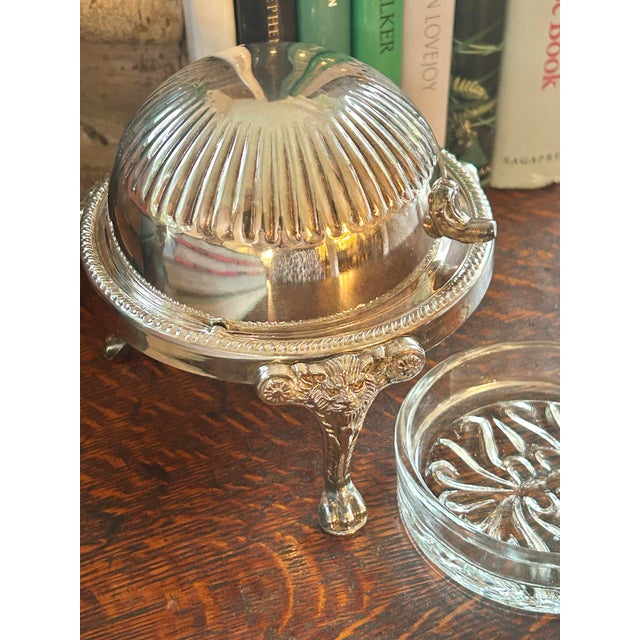 Vintage Leonard Silver Plate Roll Top Caviar or Butter Dish With Glass ...