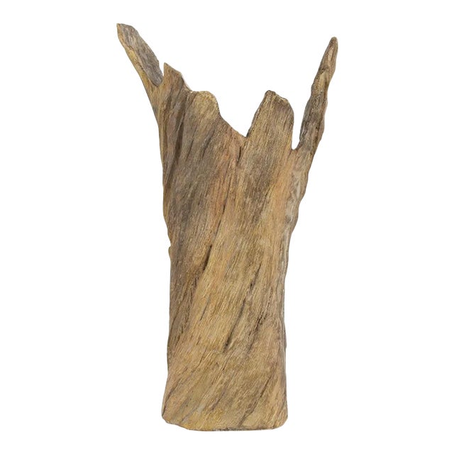 Large Wooden Tree Trunk Resin Sculpture in Distressed Brown Finish ...