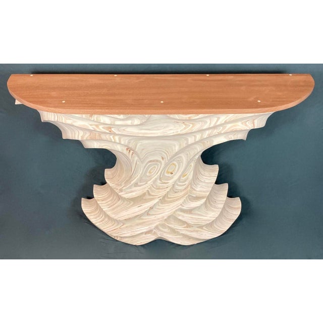 Stylized Carved Organic Modern Console Table | Chairish