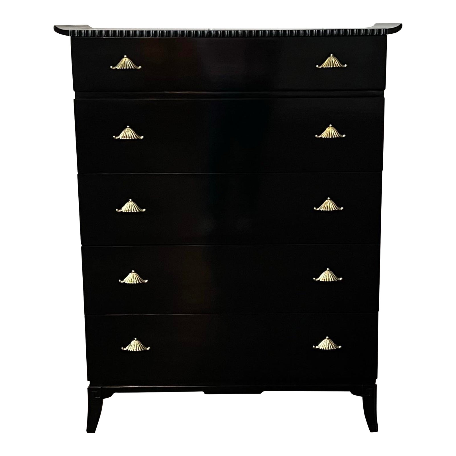 Mid Century Modern Pagoda Highboy Dresser RWay | Chairish