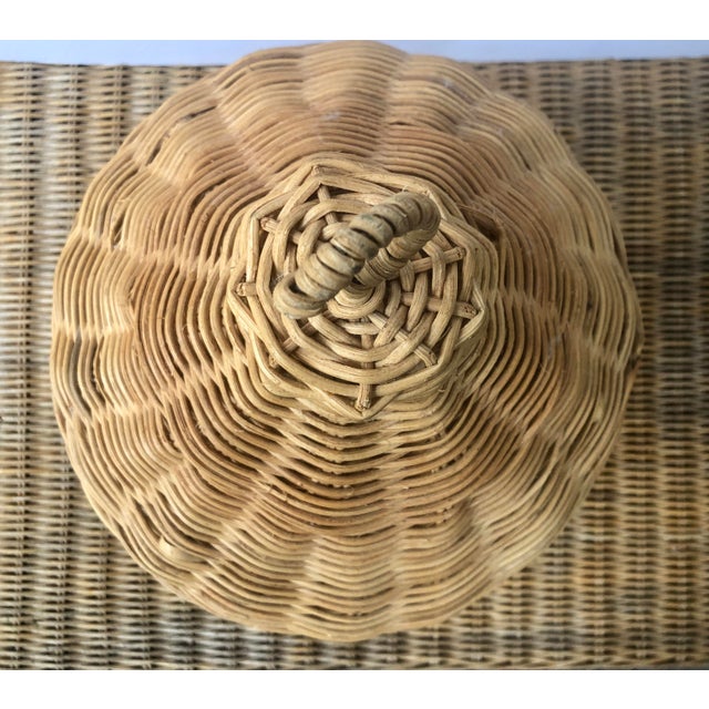 Vintage Natural Woven Wicker Rattan Bird Hut | Chairish