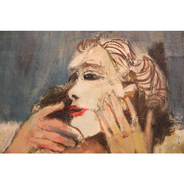 1960 "Two Figures Unmasked" Abstract Impressionist Figurative Oil ...