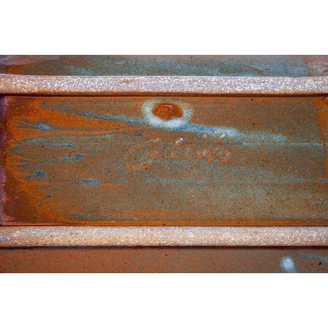 John Glick Round Mid Century Modern Earthtoned Glazed Ceramic Tray ...