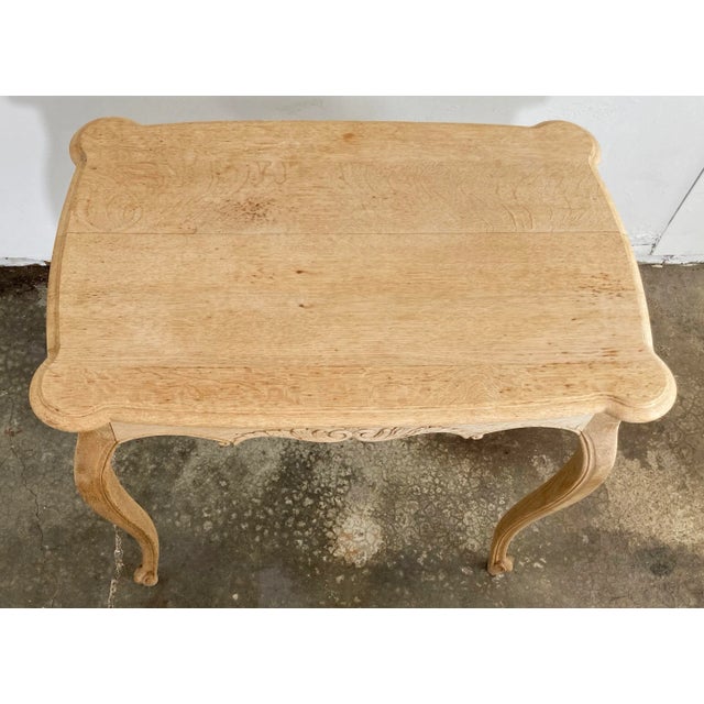Vintage French Louis XV Style Bleached Wood Side Table | Chairish