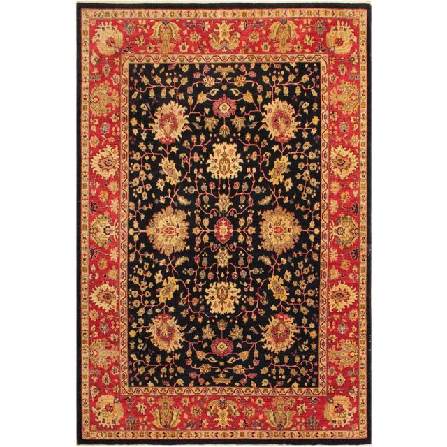 Shabby Chic Kafkaz Dark. Blue/Red Wool Rug -8'9 X 11'11 | Chairish