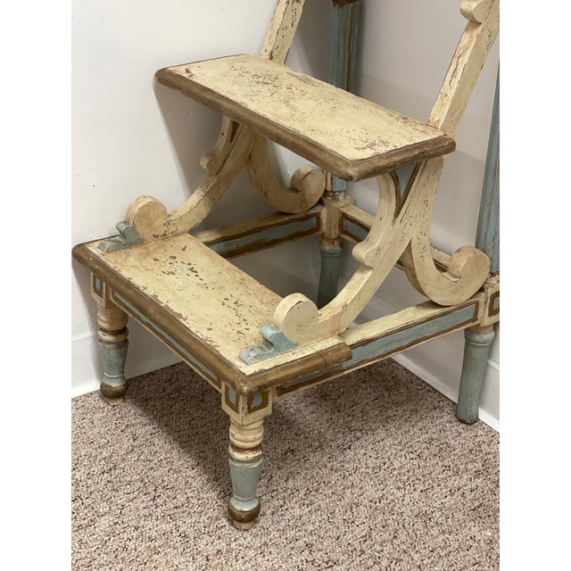 Vintage Decorative Library Steps, Tiered Table | Chairish