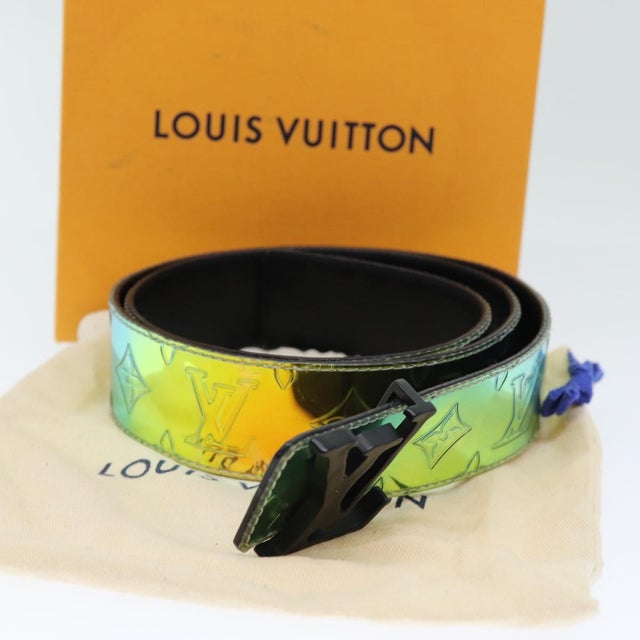 Louis Vuitton Monogram Prism Ceinture Lv Shape Belt Black M0251 Lv Auth ...