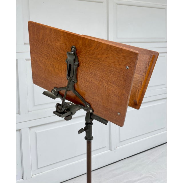 Antique Iron and Wood Folding Music Book Stand | Chairish
