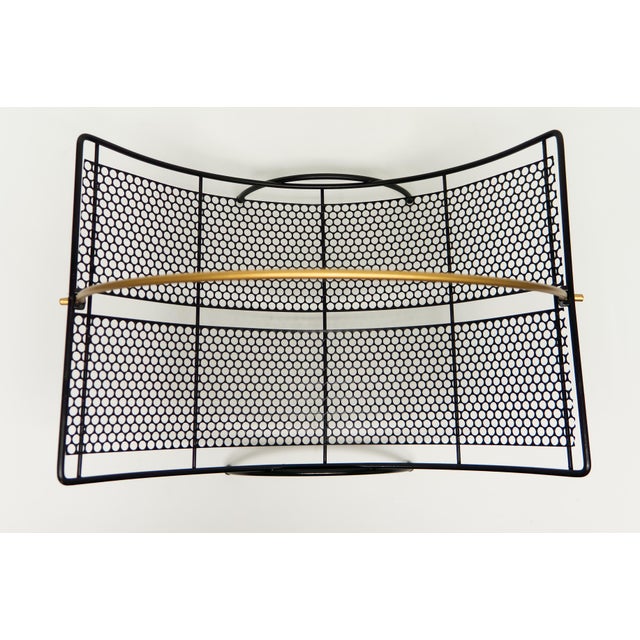 Mid Century Modern Perforated Metal Mesh Magazine Rack - Restored ...