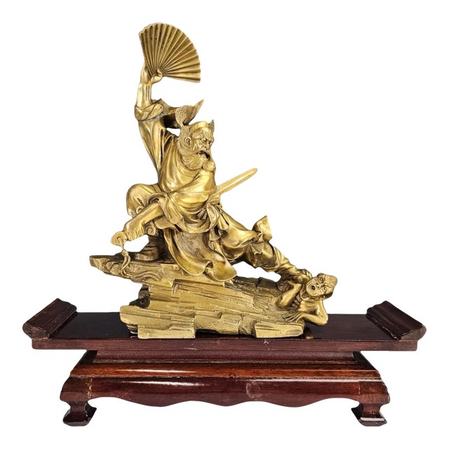 Brass Chinese Man Ghost Catcher Exorcist Figurine | Chairish