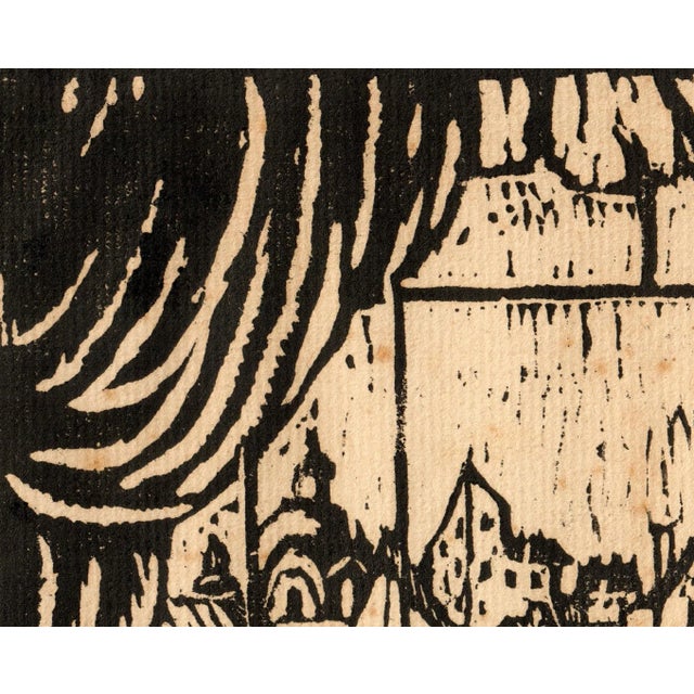 Mid 20th Century German Woodcut by Voppel | Chairish