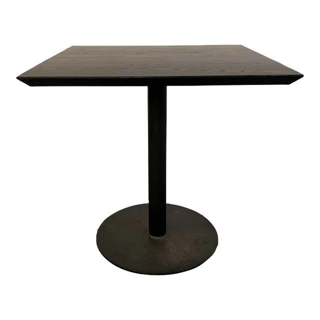 Vermont Farm Table White Oak True Black Square Bistro Dining Table ...