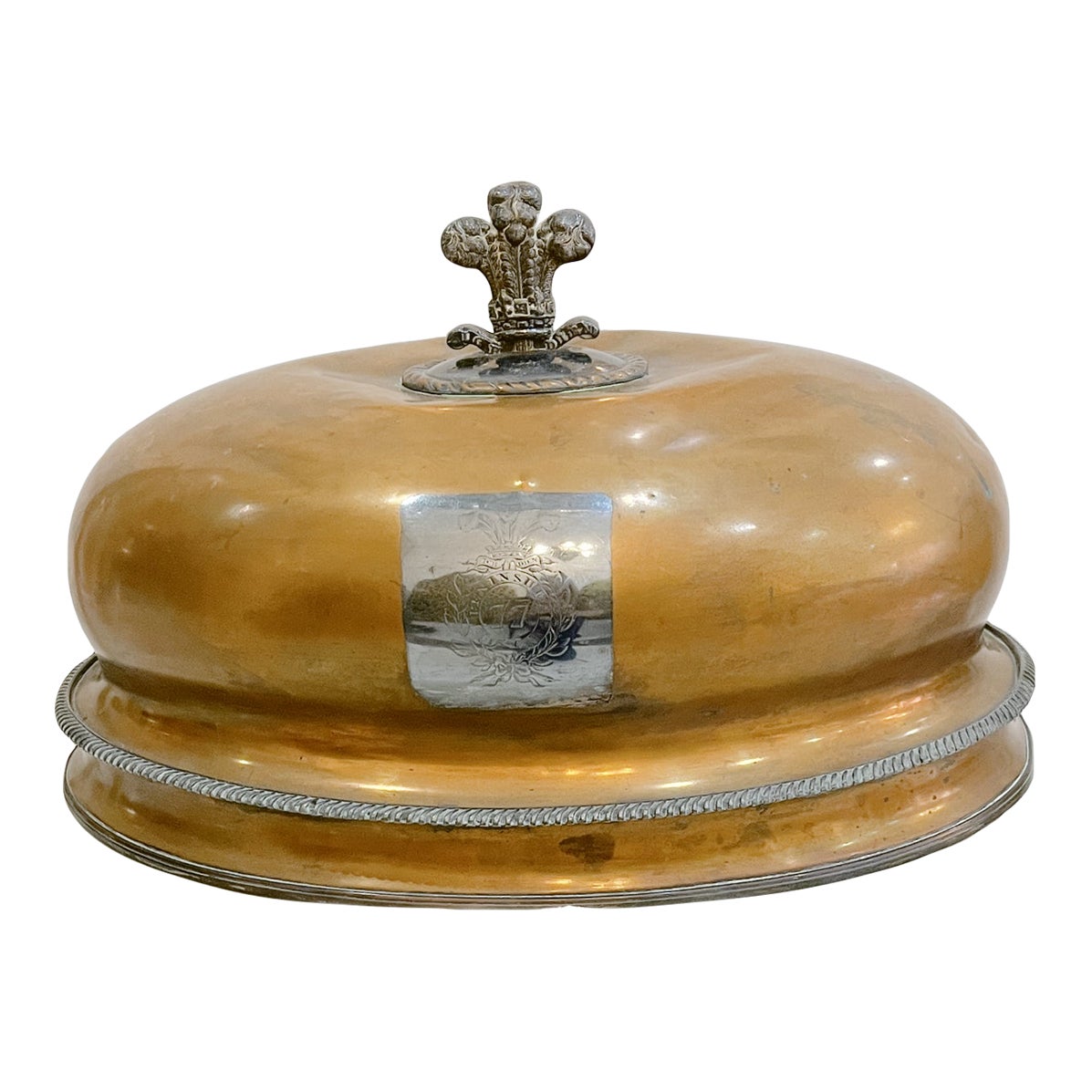Large 1930s Copper Meat Dome / Cloche With Prince of Wales Iconography ...