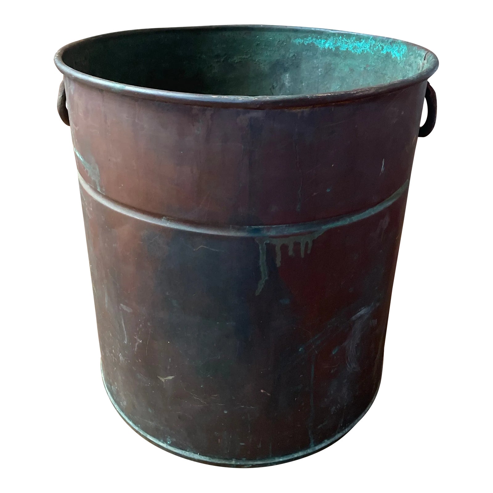 Antique Handmade Large Copper Boiler Pot | Chairish