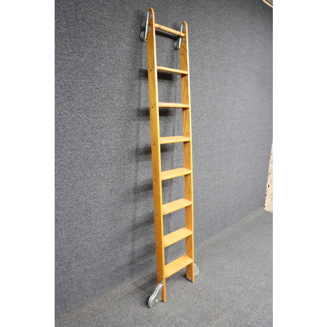 Putnam Rolling Oak Library Ladder | Chairish