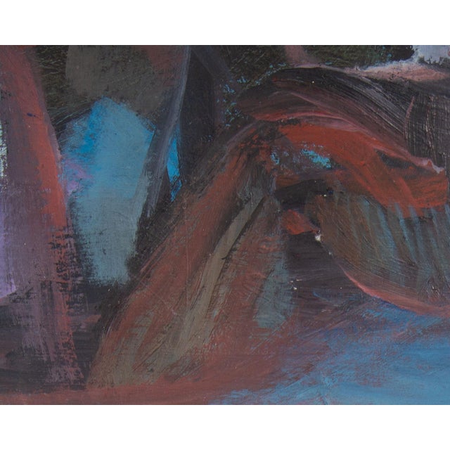 Darrell L. Anderson Signed 2005 Oil on Paper Abstract Painting | Chairish