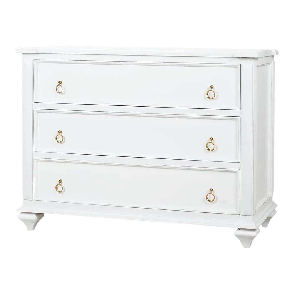 Rustic White Painted European Commode | Chairish