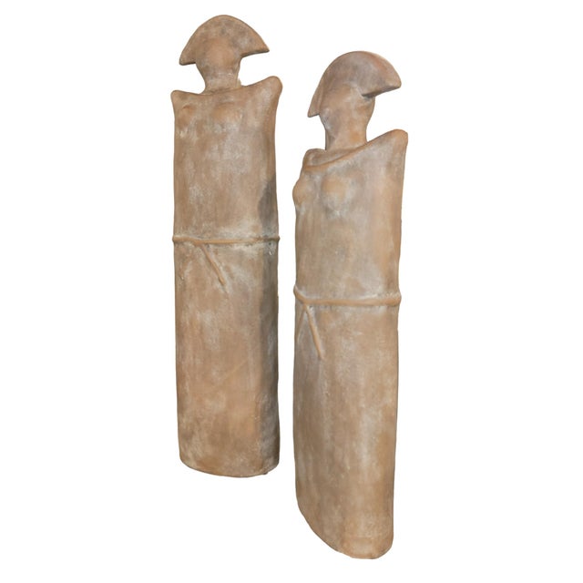 Pair of Abstract Fertility Ceramic Women Sculptures 1960s | Chairish