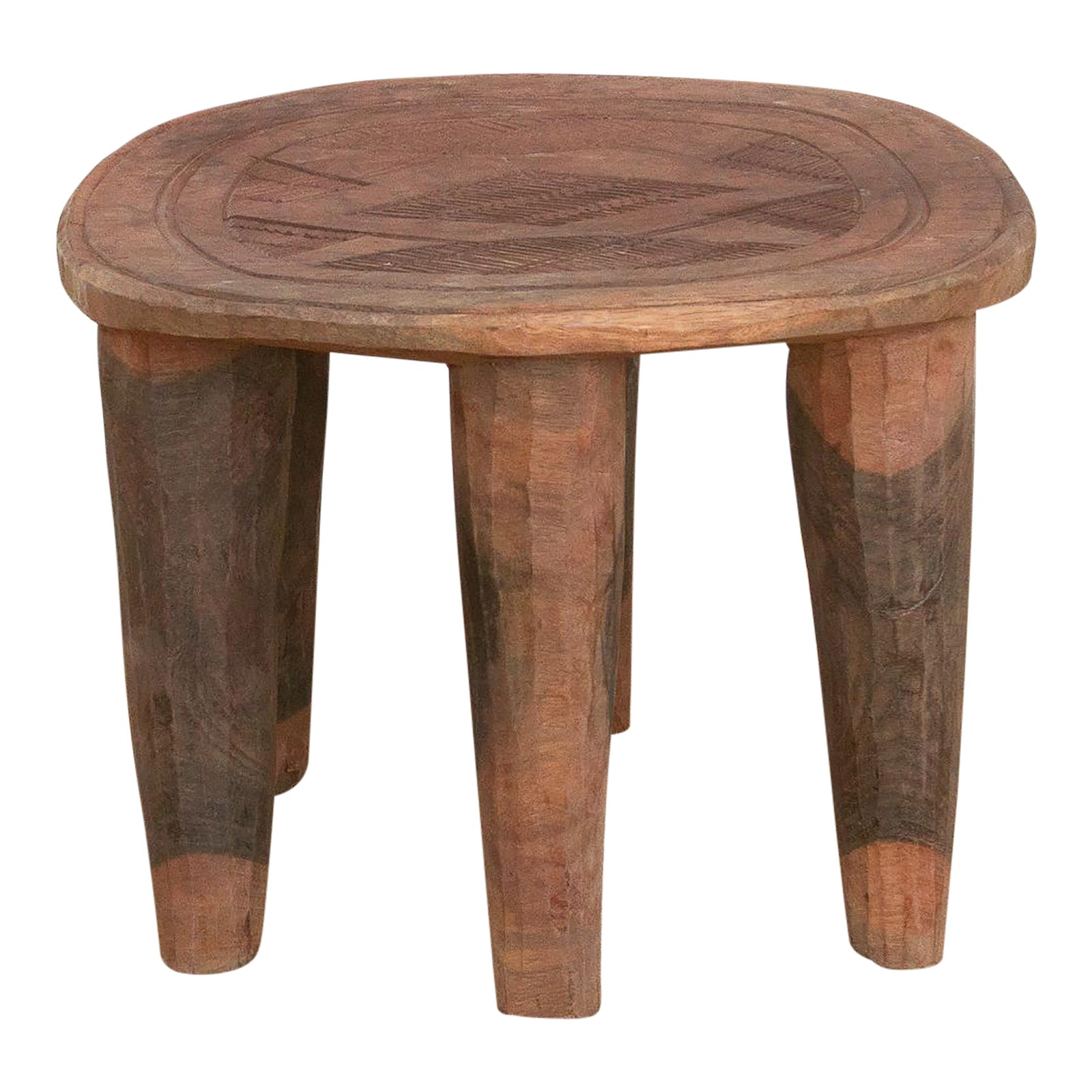 Aged Wood Six-Leg African End Table | Chairish