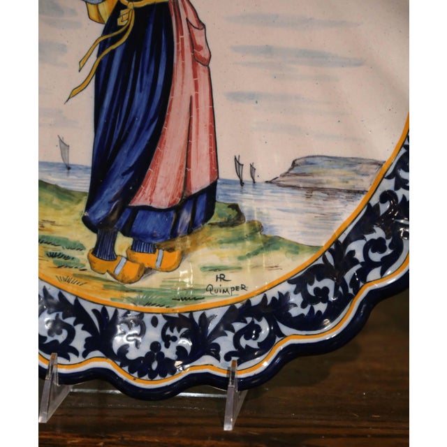 Pair of 19th Century French Painted Faience Shell-Form Platters Signed ...