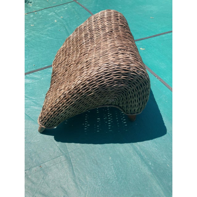 Early 20th Century Vintage Wicker Footstool | Chairish