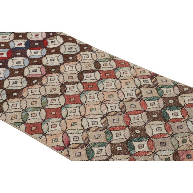 Vintage Zeki Múren Runner With Polychromatic Geometric Patterns From ...